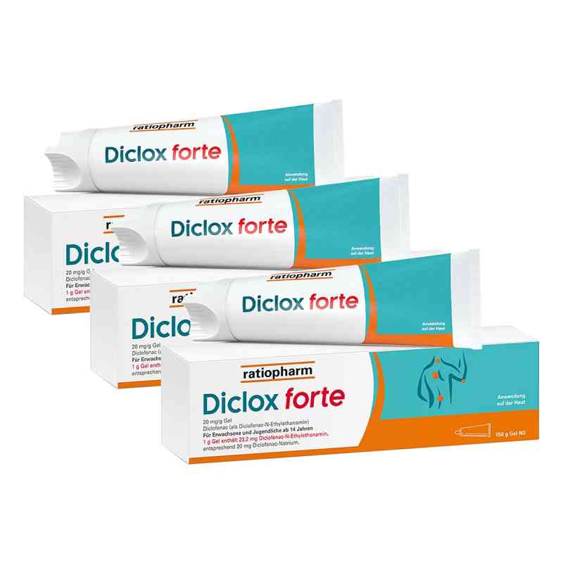 Diclox forte - Schmerzgel mit 2 % Diclofenac von ratiopharm 3x150 g